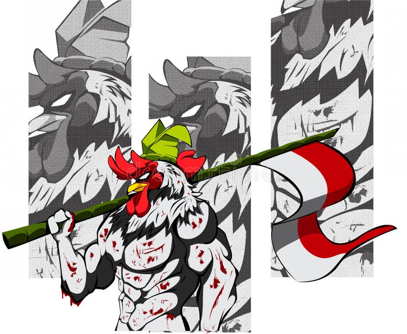 Epic Illustration of Rooster Fighter Stock Illustration - Illustration ...