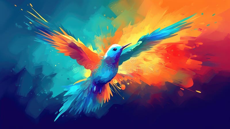 An Epic Inspired Colorful Bird Artwork, Love and Peace, Ai Generated ...