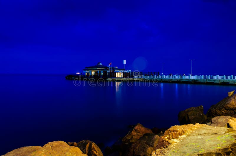 Epic Island Night Scenery stock image. Image of night - 54520025