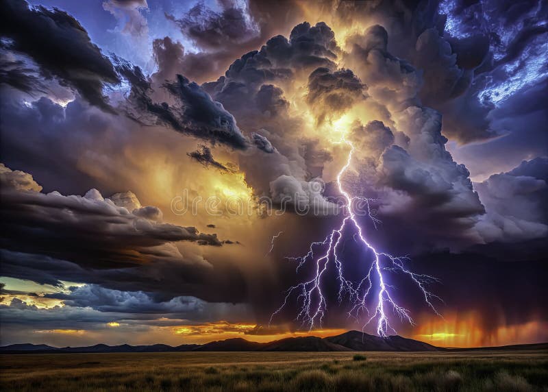 Epic Lightning Strike Captures Dramatic Storm Landscape Masterful Rule ...