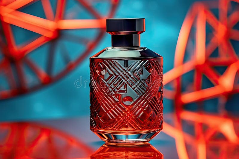 Epic Male Perfume Bottle Falling in Pastel Colors Stock Illustration ...