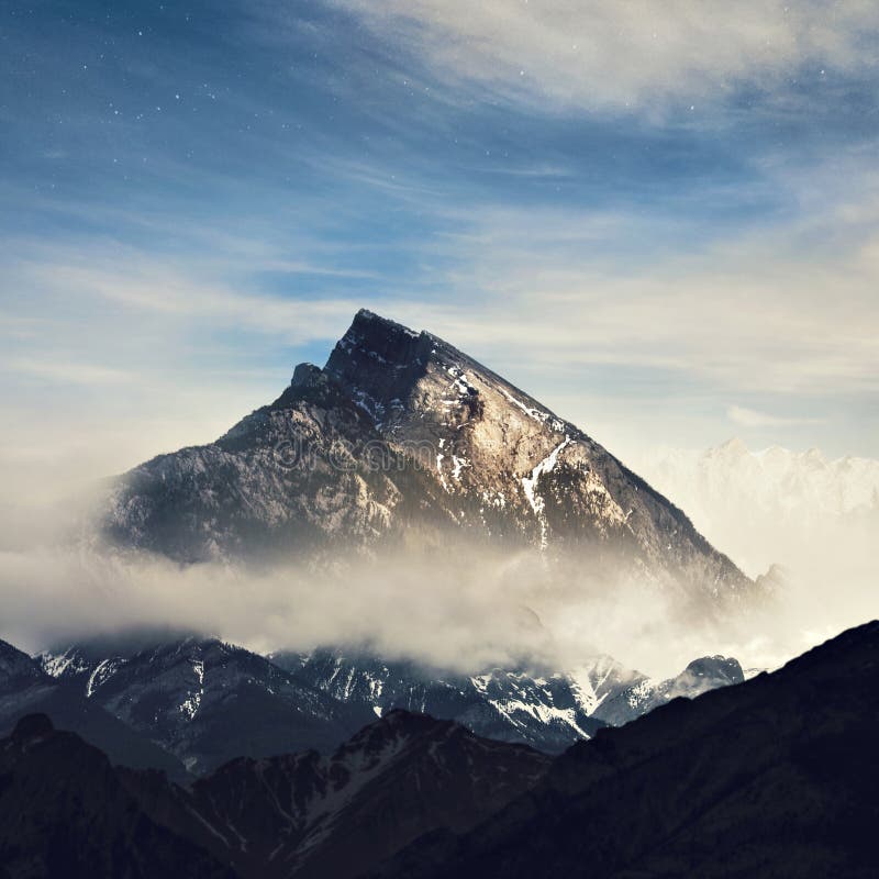 Epic Mountain at Sunrise in Canmore, Alberta Stock Photo - Image of ...