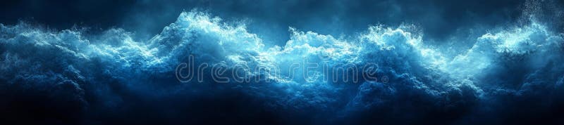 Epic Ocean Waves with Dramatic Cloudy Sky Above Stock Illustration ...