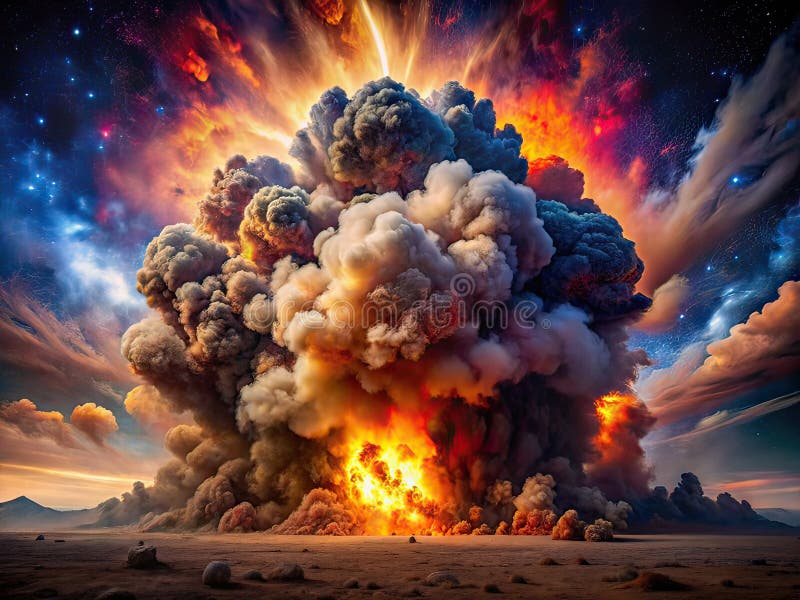Epic Panoramic View of a Massive Dust Explosion a Detailed Realistic 3D ...