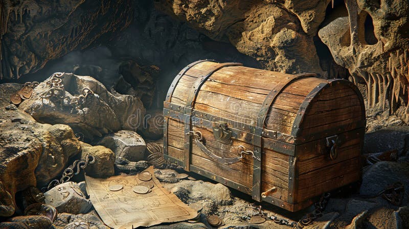 Epic Quest Fantasy Treasure Chest in Underground Cave. AI Image Stock ...