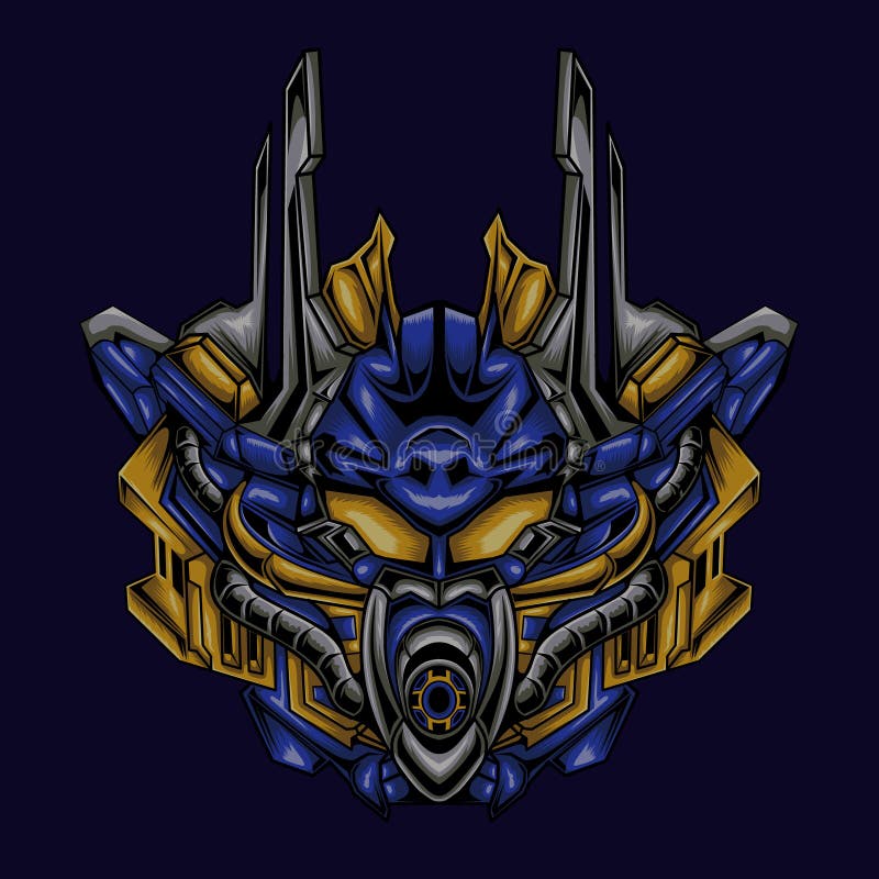 Epic Robot Head Illustration Stock Vector - Illustration of fail, tech ...