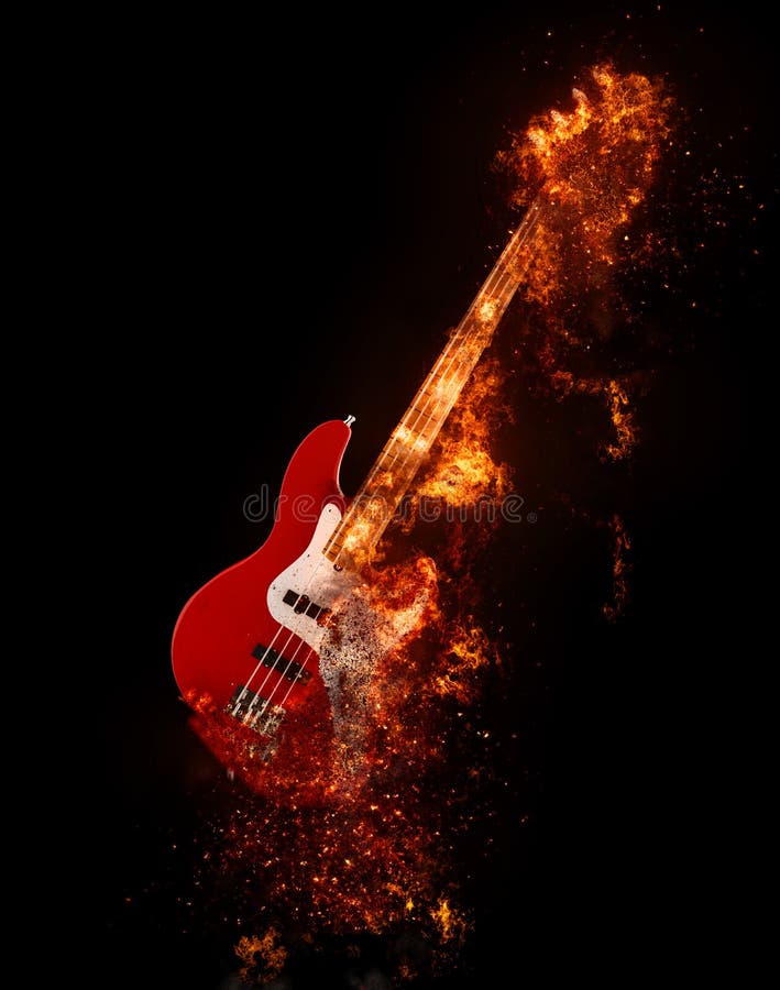 Guitar fire stock illustration. Illustration of electric - 19623521