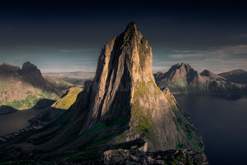 The Epic Segla Mountain Viewed from Mount Hesten at Sunset, Senja ...