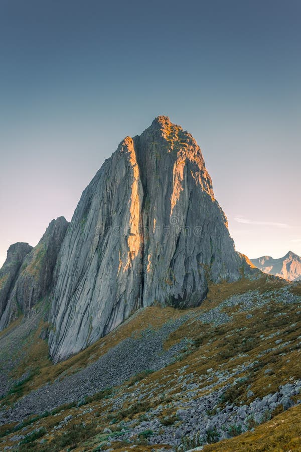 The Epic Segla Mountain Viewed from Mount Hesten at Sunset, Senja ...