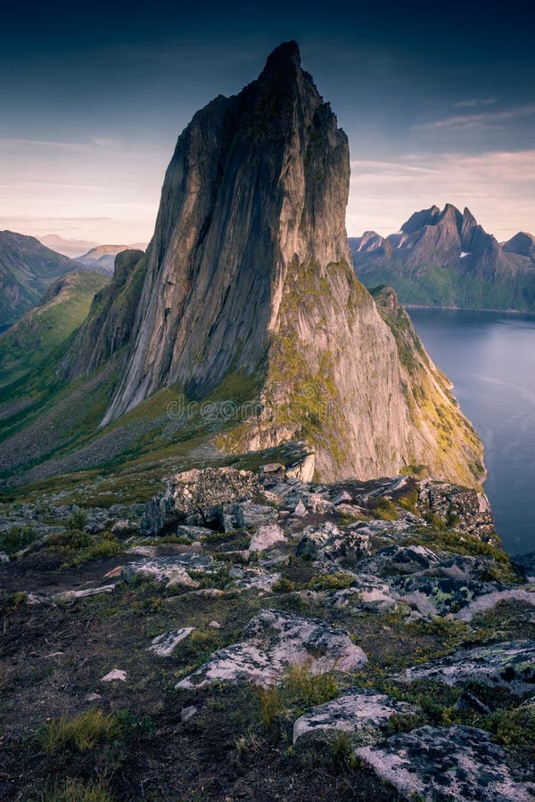 The Epic Segla Mountain Viewed from Mount Hesten at Sunset, Senja ...