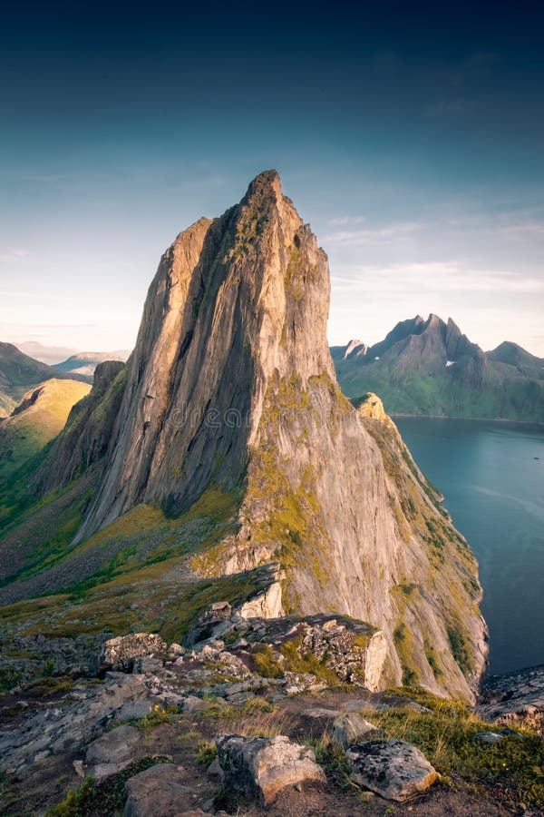 The Epic Segla Mountain Viewed from Mount Hesten at Sunset, Senja ...