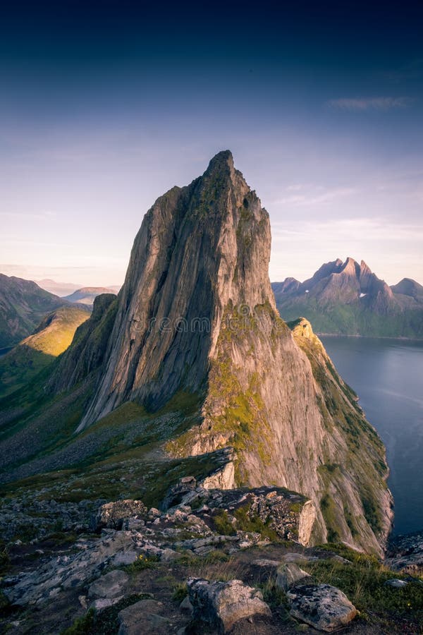 Mount Segla at Sunset, Senja, Norway Stock Photo - Image of scandinavia ...