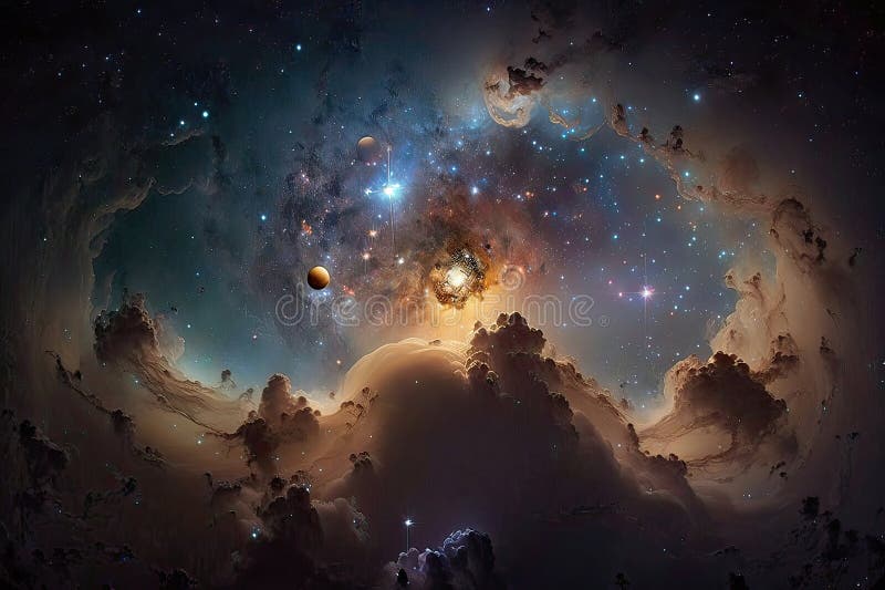 Epic Shot of Sky, Capturing the Beauty of the Cosmos Stock Illustration ...