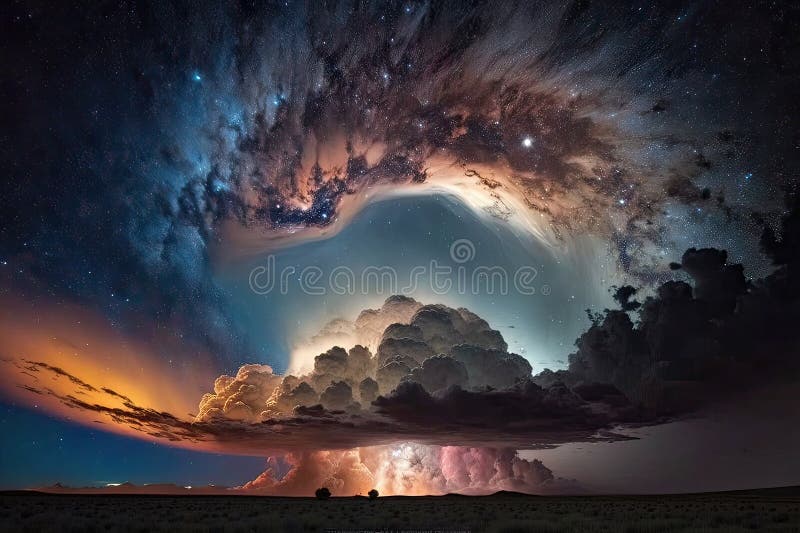 Epic Shot of Sky, Capturing the Beauty of the Cosmos Stock Illustration ...