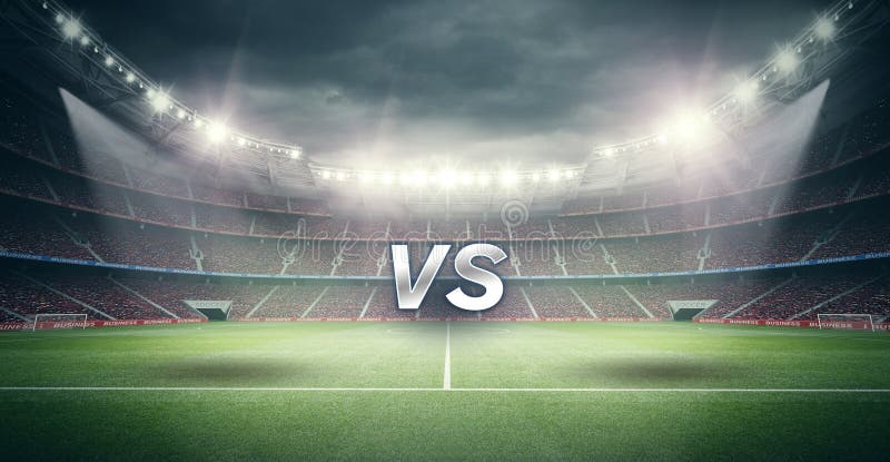 Epic Showdown in a Football Stadium. Stock Illustration - Illustration ...