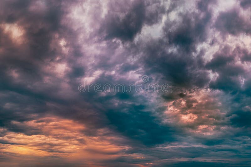Epic Smoky Fiery Clouds - Wide Panorama Stock Photo - Image of scene ...