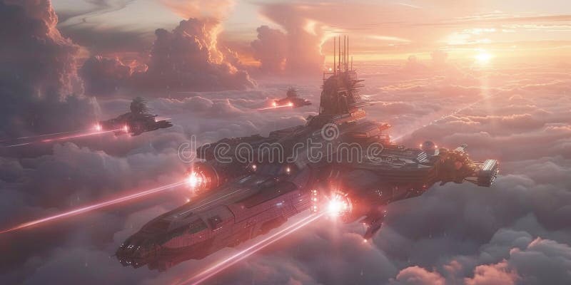 An Epic Space Battle an Image of a Spectacular Cosmic Clash Stock Image ...