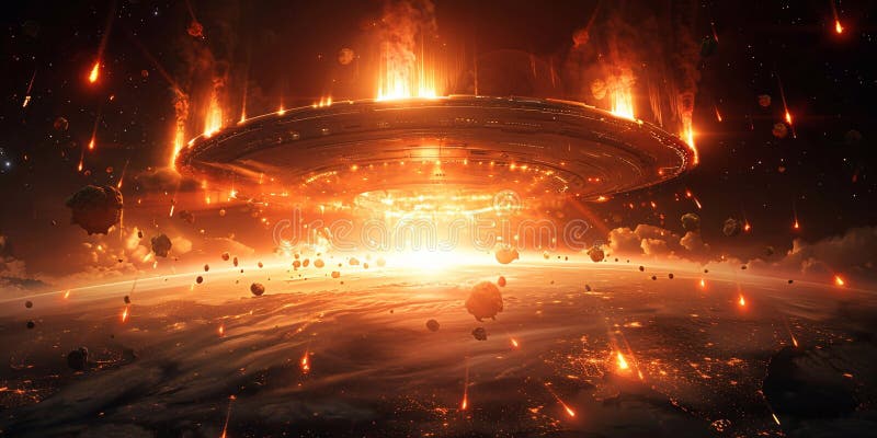 An Epic Space Battle an Image of a Spectacular Cosmic Clash Stock Image ...