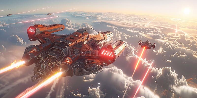 An Epic Space Battle an Image of a Spectacular Cosmic Clash Stock Image ...