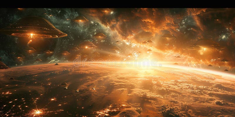 An Epic Space Battle an Image of a Spectacular Cosmic Clash Stock Image ...