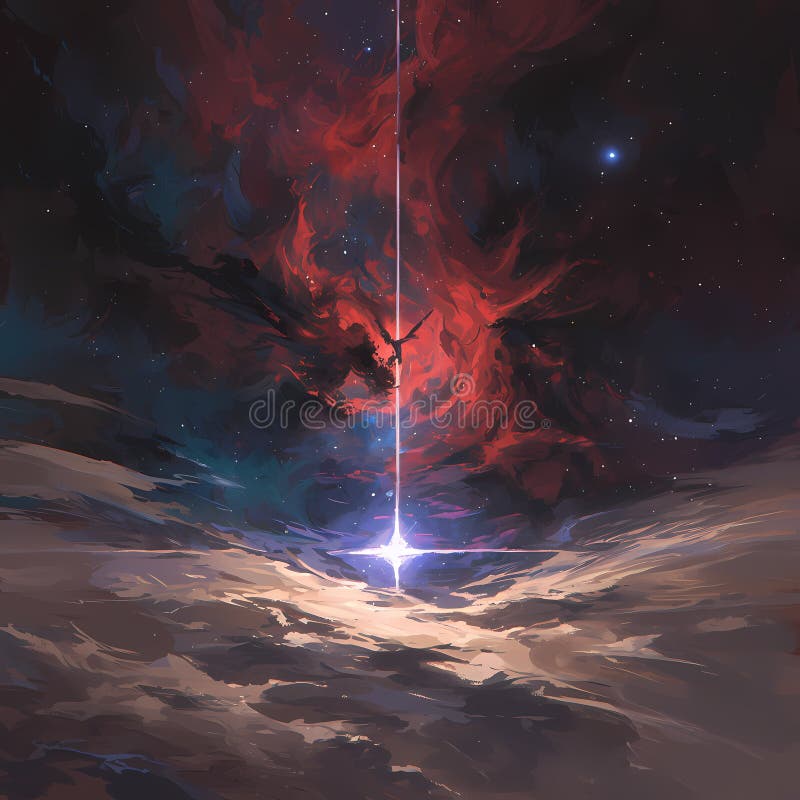 Epic Space Vortex in Red Nebula Stock Illustration - Illustration of ...