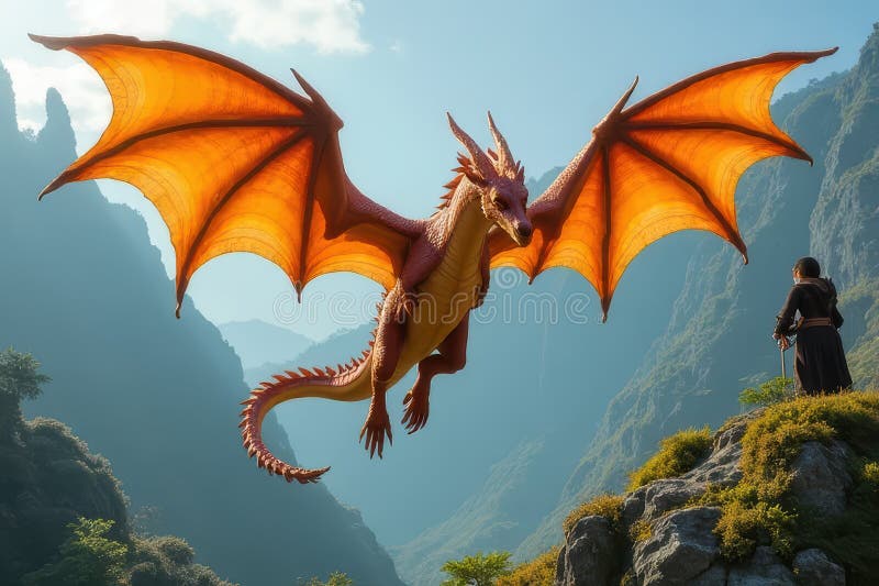 Epic Spirit Dragon Soaring through the Skies Stock Illustration ...