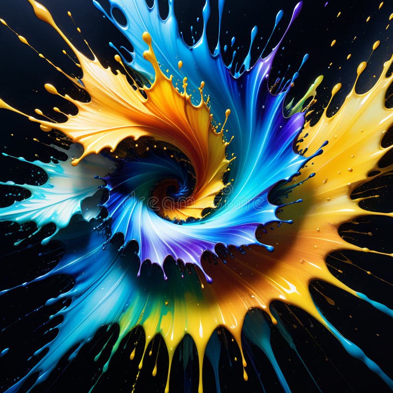 Epic Splatter Art Alcohol Ink Divine Proportion Complex Stock ...