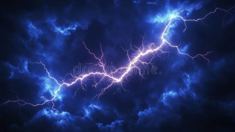 Epic Storm Cloudscape Dramatic Lightning Strike Illuminates a Moody ...