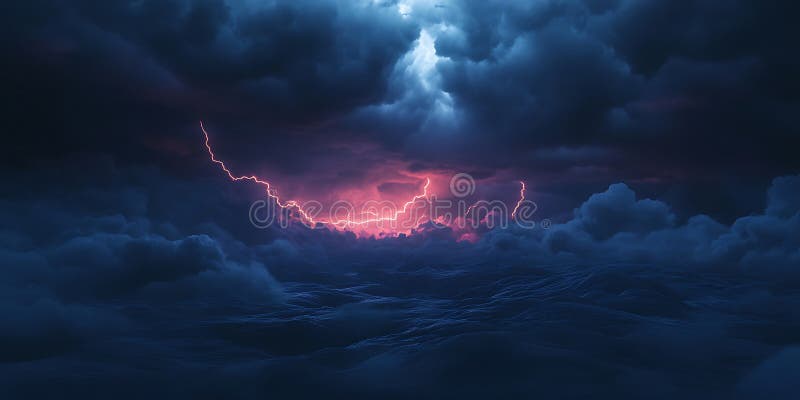 Epic Stormy Night Sky: Dramatic Clouds and Lightning Wallpaper Stock ...