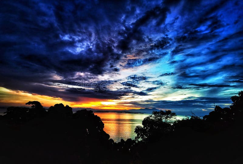Epic sunset at Gorontalo stock photo. Image of gorontalo - 255568392