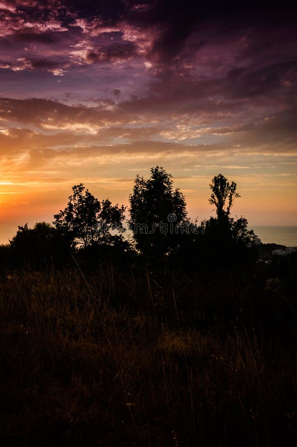 Epic Sunset on Natural Landscape Stock Image - Image of capes, majestic ...