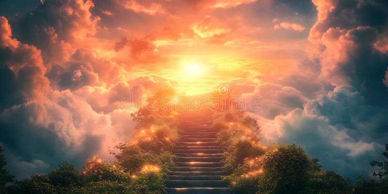 Epic Sunset Sky Dramatic Cloudscape Background Stock Illustration ...