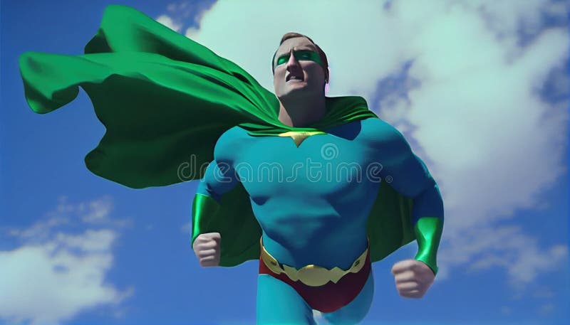 Epic Superhero Flight Scene with Cinematic Lighting and CGI Effects ...