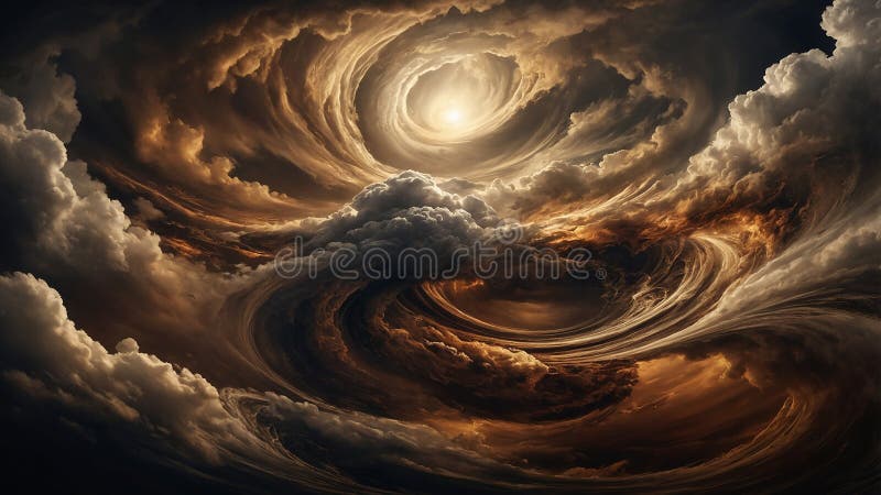 Epic Swirling Storm Clouds with Dramatic Lighting in the Sky, Creating ...