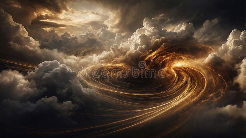 Epic Swirling Storm Clouds with Dramatic Lighting in the Sky, Creating ...