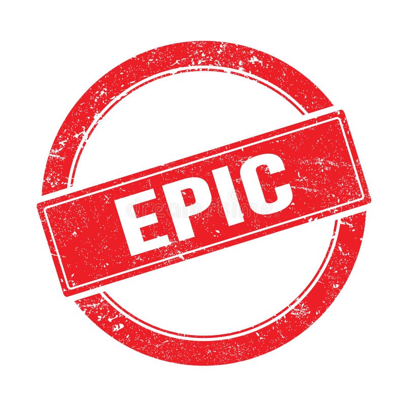 EPIC Text on Red Grungy Round Stamp Stock Illustration - Illustration ...