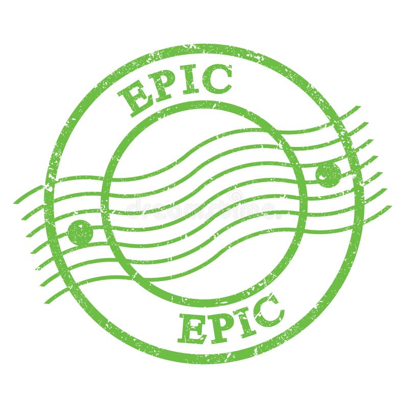 EPIC, Text Written on Green Postal Stamp Stock Illustration ...