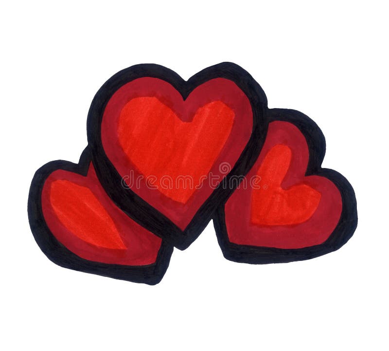 Epic Three Valentine Hearts Stock Illustration - Illustration of ...