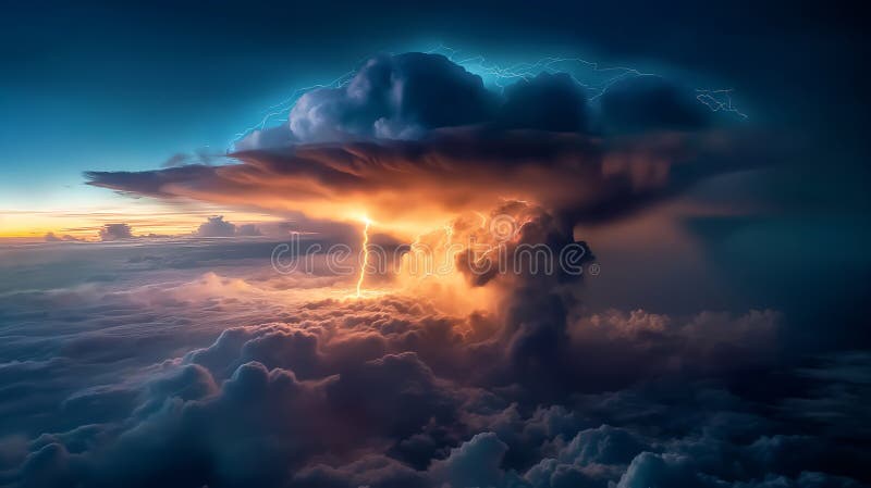 Epic Thunderstorm Cloudscape Stock Image - Image of stunning, vibrant ...