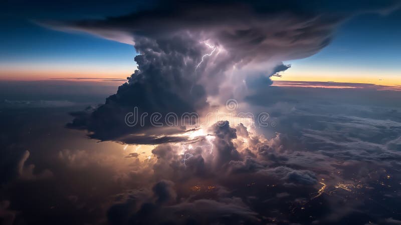 Epic Thunderstorm Cloudscape Stock Image - Image of dramatic ...