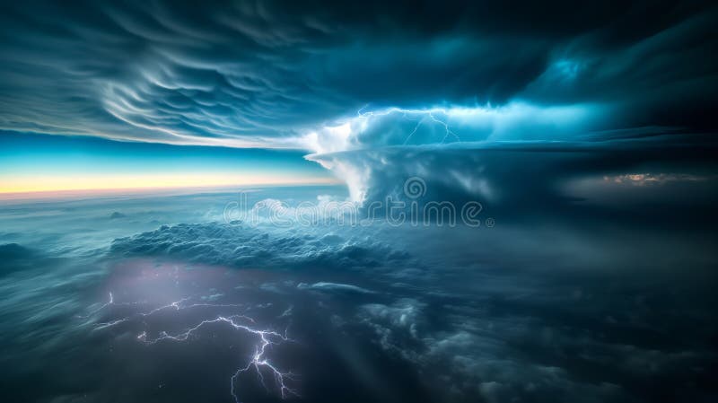 Epic Thunderstorm Cloudscape Stock Image - Image of vibrant ...