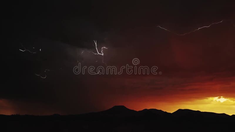 Thunderstorm Moving Clouds at Night with Lightning Stock Footage ...