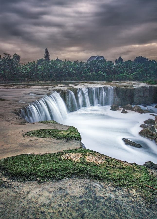 Epic Waterfall View Landscape Sky Stock Image - Image of waterfall ...