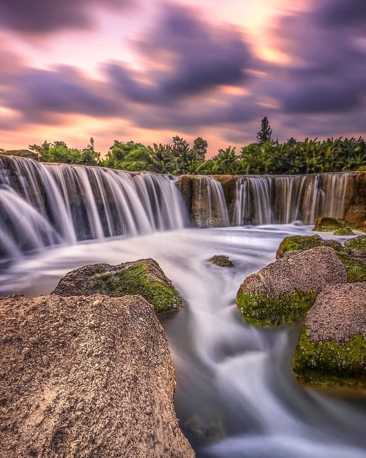 Epic Waterfall View Landscape Sky Stock Image - Image of nature ...