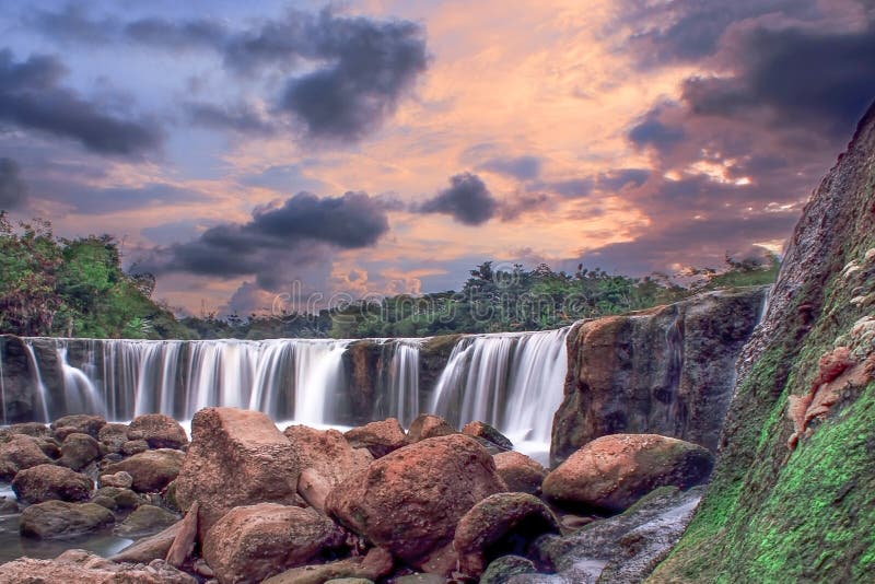 Epic Waterfall View Landscape Sky Stock Image - Image of water, coast ...
