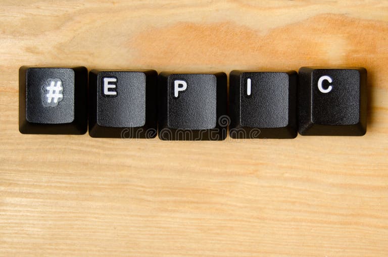 Epic word stock image. Image of background, keyboard - 85382595