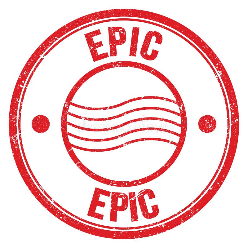 EPIC Text Written on Red Round Postal Stamp Sign Stock Illustration ...