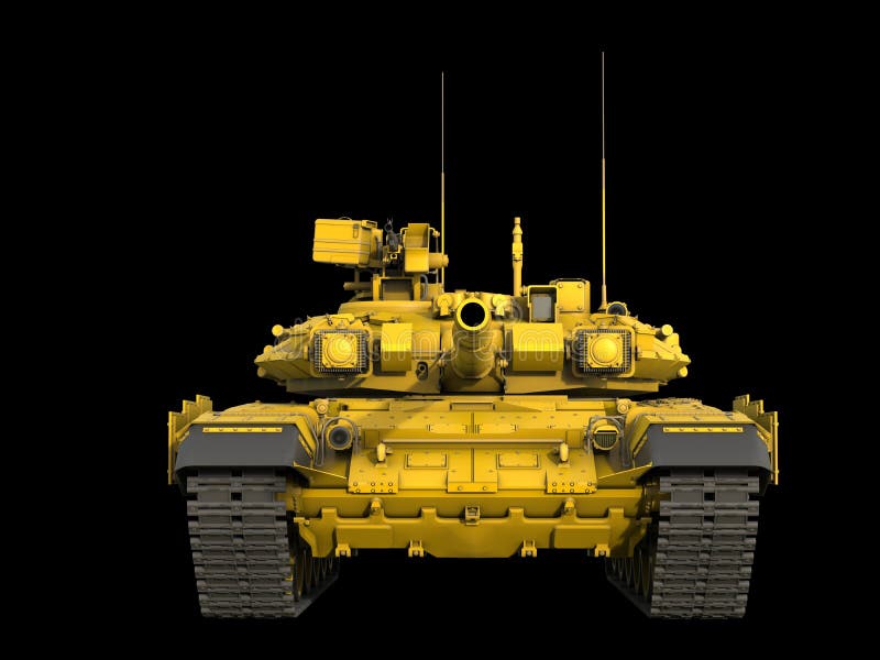Epic Yellow Military Tank - Front View Stock Illustration ...
