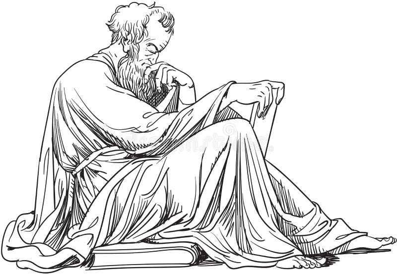 Epictetus Portrait in Line Art Illustration Stock Vector - Illustration ...