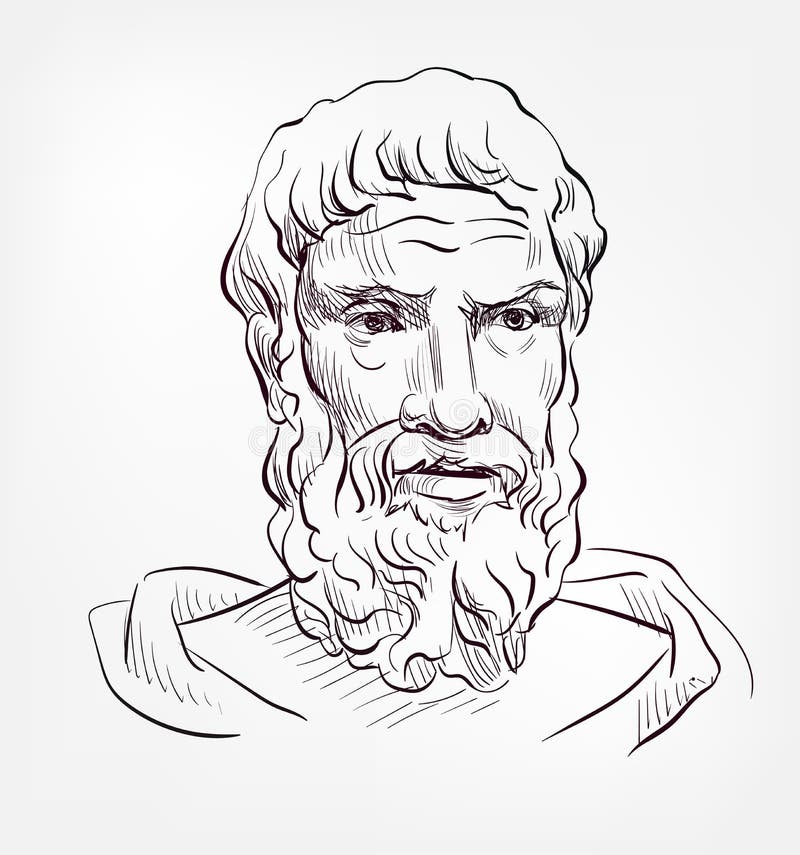 Epicurus Vector Sketch Portrait Isolated Illustration Editorial Photo ...